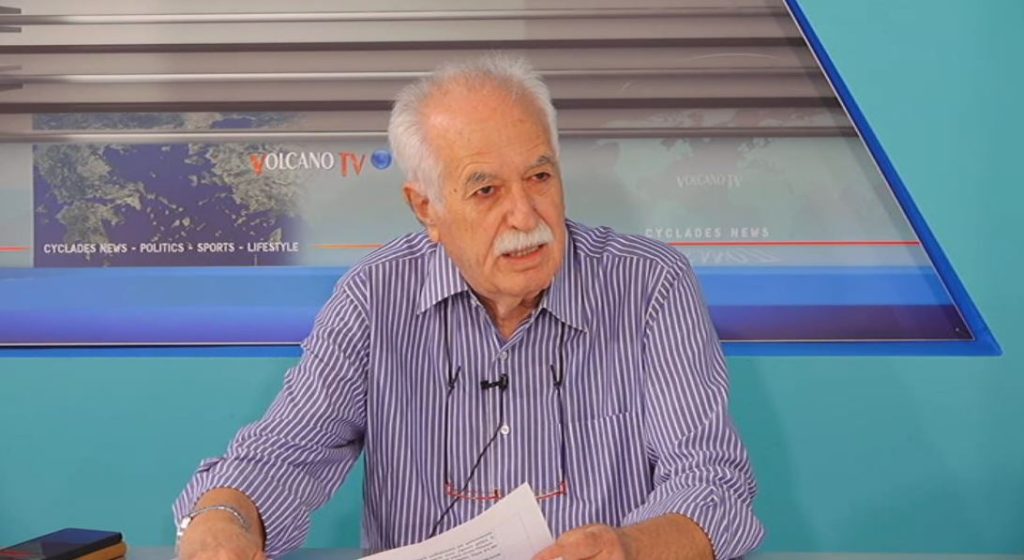 Ο ΠΡΕΔΡΟΣ ΤΗΣ ΕΣΤΙΑΣ ΠΥΡΓΟΥ ΣΤΟ ΚΑΝΑΛΙ ΤΗΣ ΣΑΝΤΟΡΙΝΗΣ - SantoriniPress